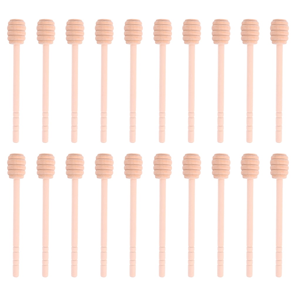 HEATSHAKING 20Pcs Wood Honey Dippers for General Users with Comfortable ...