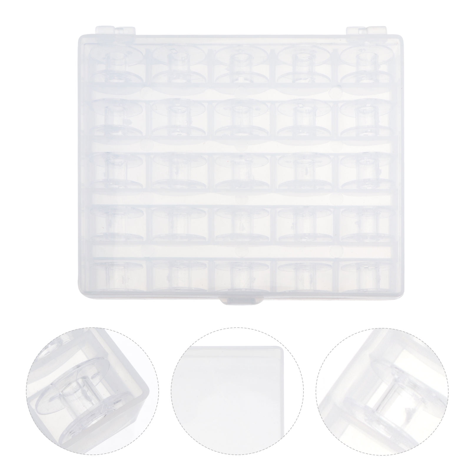 HEATSHAKING 25Pcs Empty Sewing Spools for Home Use Transparent Plastic ...