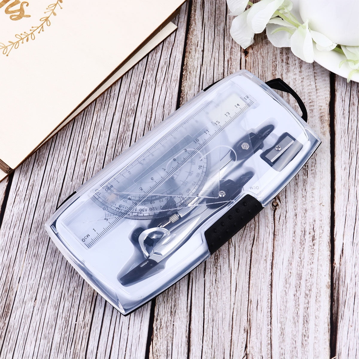 HEATSHAKING 27Pcs Compass Math Tool Multi-Colored Metal Plastic Wood ...