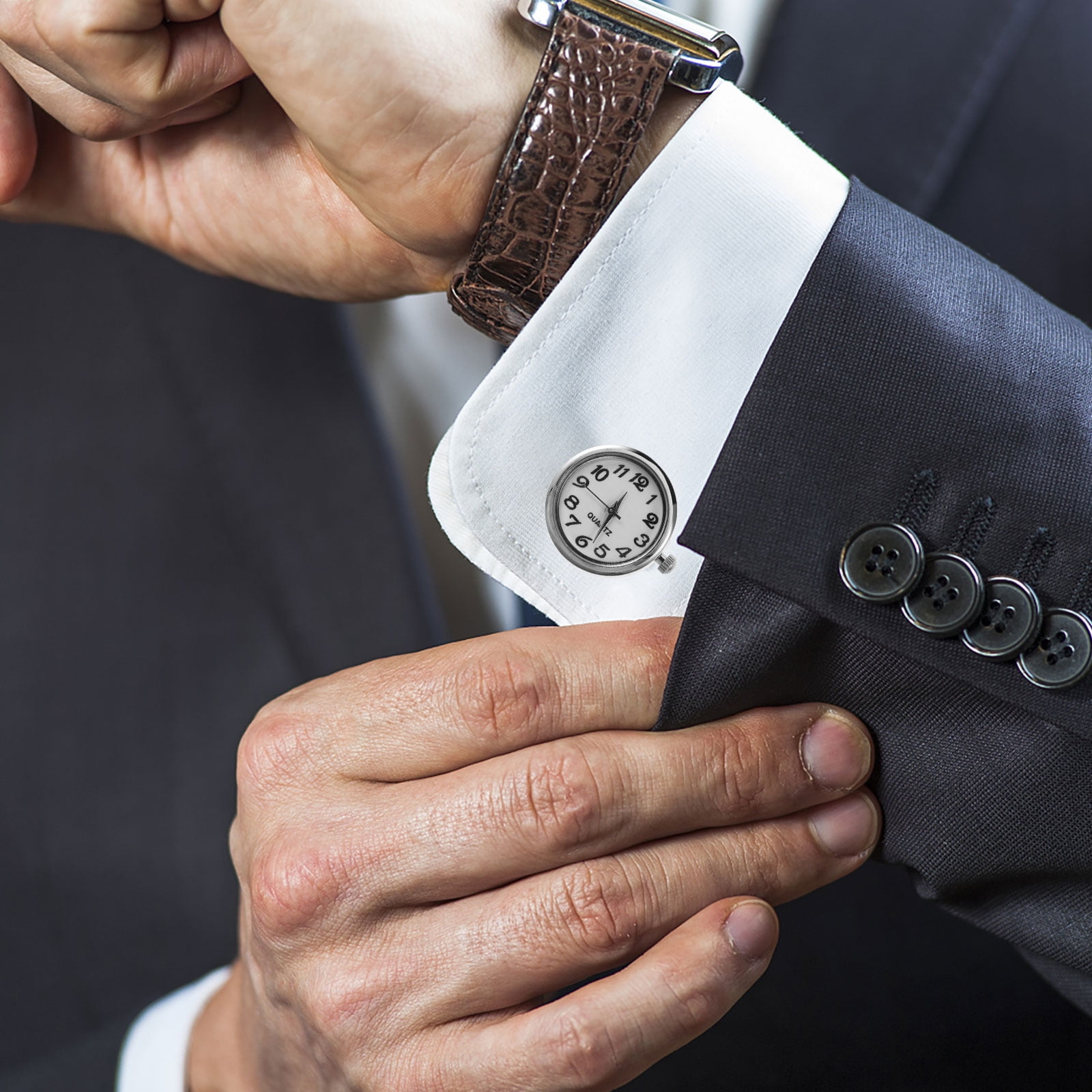 HEATSHAKING 2Pcs Classic Cufflinks Simple Design Stainless Steel for ...