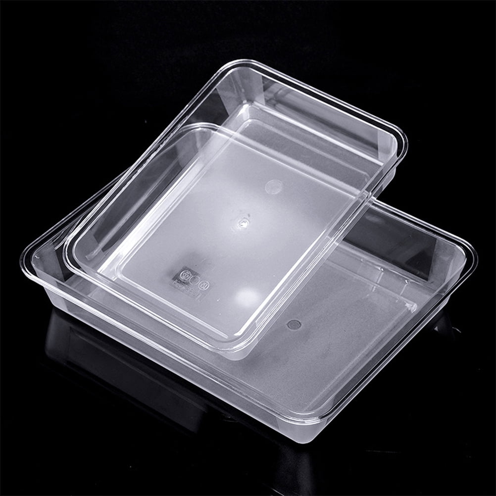 HEATSHAKING 2Pcs Lunch Tray for Household Users with Transparent ...