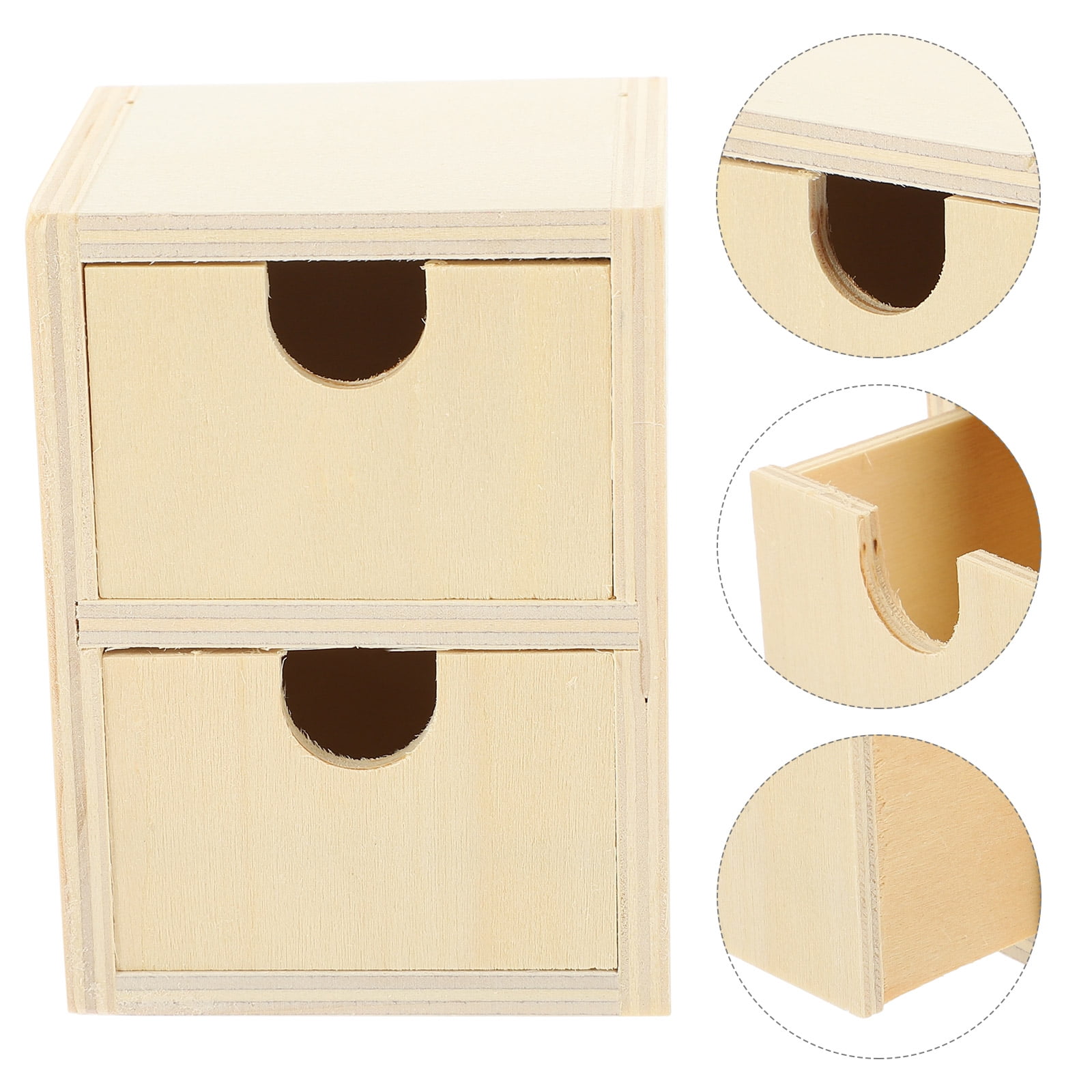 HEATSHAKING 2Pcs Small Wood Drawers Unpainted For Kids Diy Drawing And ...