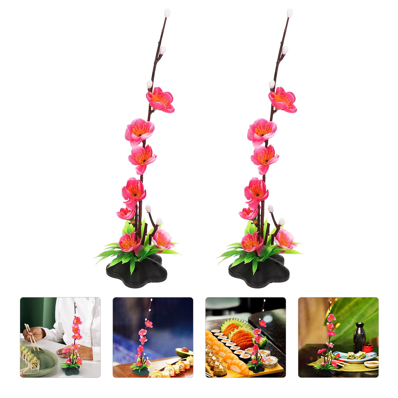 HEATSHAKING 2Pcs Tray Flower Decor Plastic for Sushi Tray Food ...