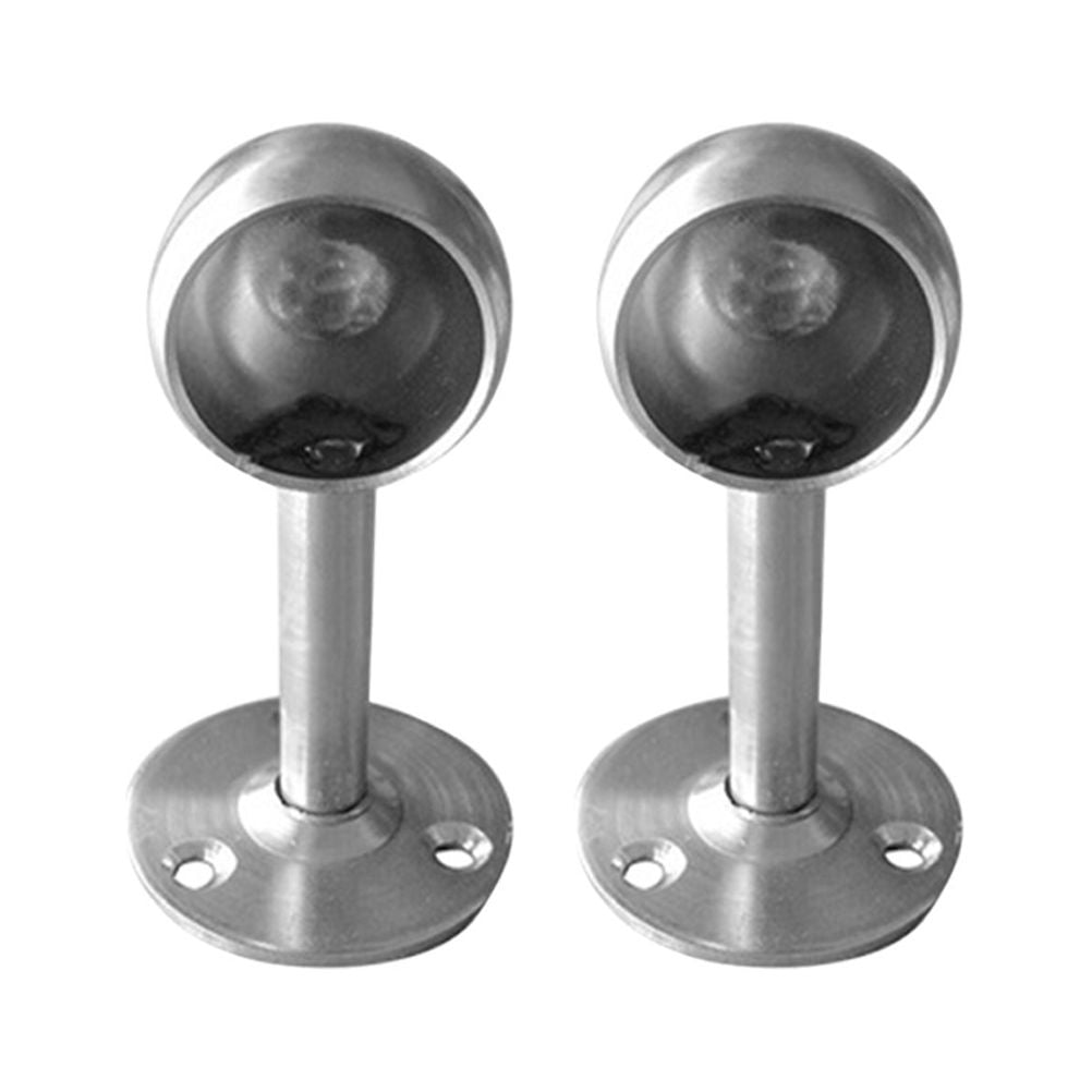 HEATSHAKING 2Set Closet Pole End Supports Stainless Steel Rod Brackets ...