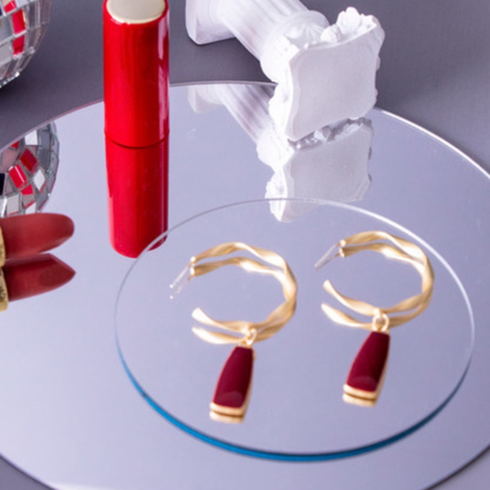 HEATSHAKING 2Set Reflective Mirrors for Photoshoot Props Round Acrylic ...