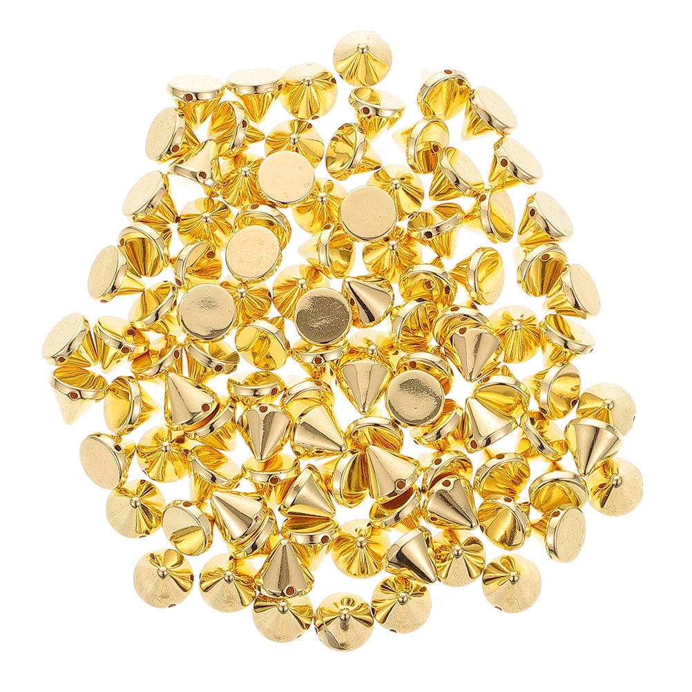 HEATSHAKING 300Pcs Golden Metal Studs Rivet Cone Spikes Punk Clothing ...