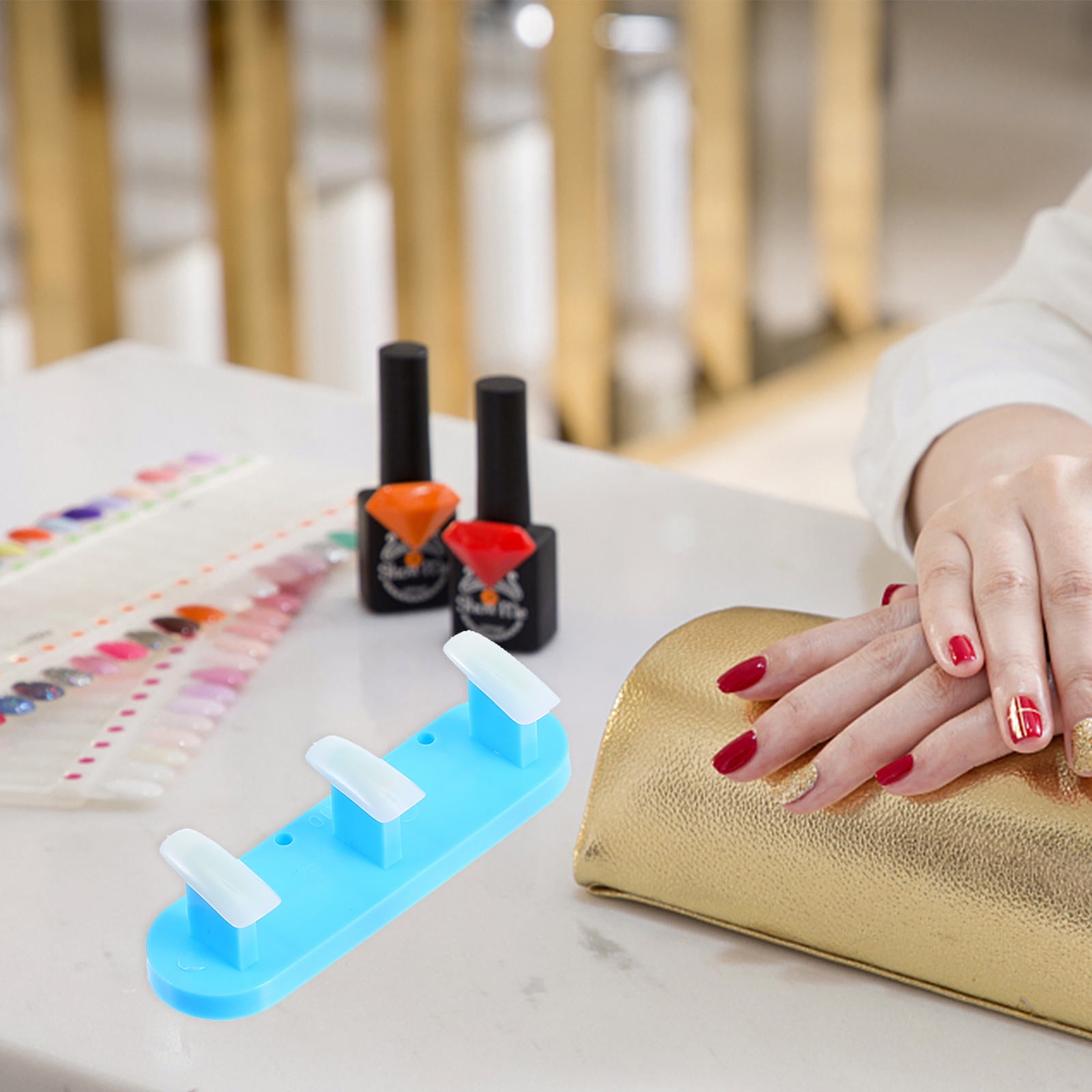 HEATSHAKING 30Pcs Fake Nail Tip Display Stand Salon Nail Practice ...