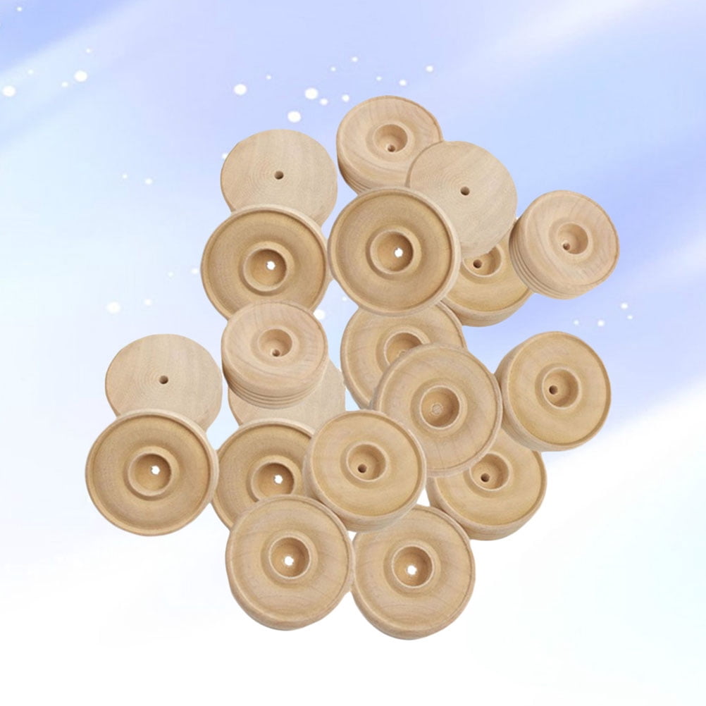HEATSHAKING 30Pcs Wooden Wheels for Toys Crafts and DIY Craft Supplies ...