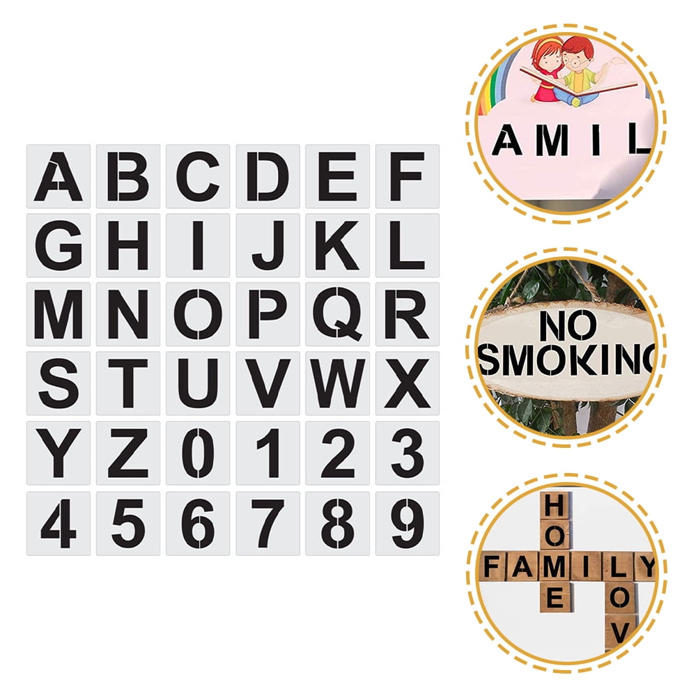 HEATSHAKING 36 Pcs Alphabet Stencils For Children Educational Users ...