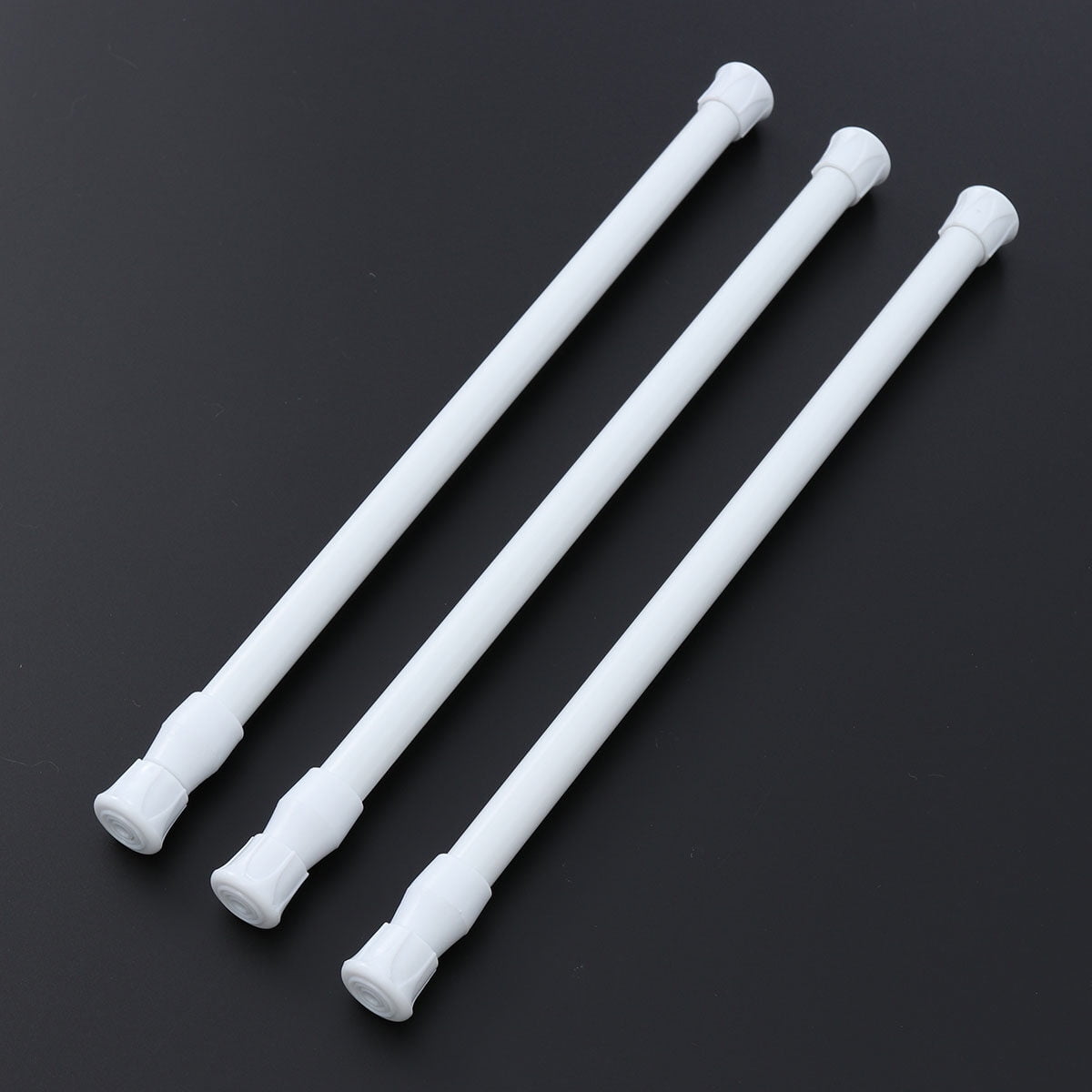 HEATSHAKING 3Pack Extendable Cupboard Bars Tension Rod Spring Curtain ...