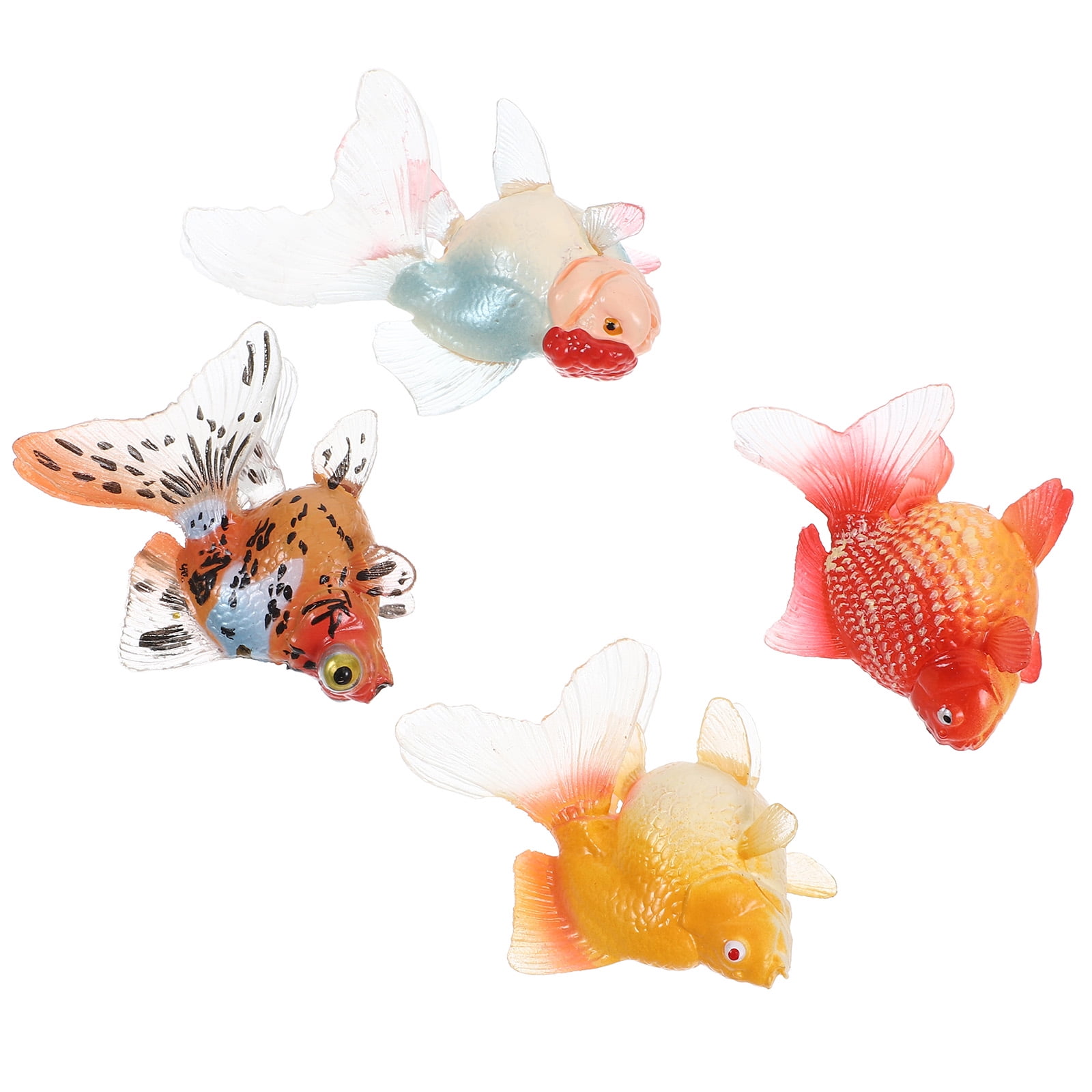 HEATSHAKING 4Pcs Goldfish Model Realistic Goldfish Figurines Assorted ...