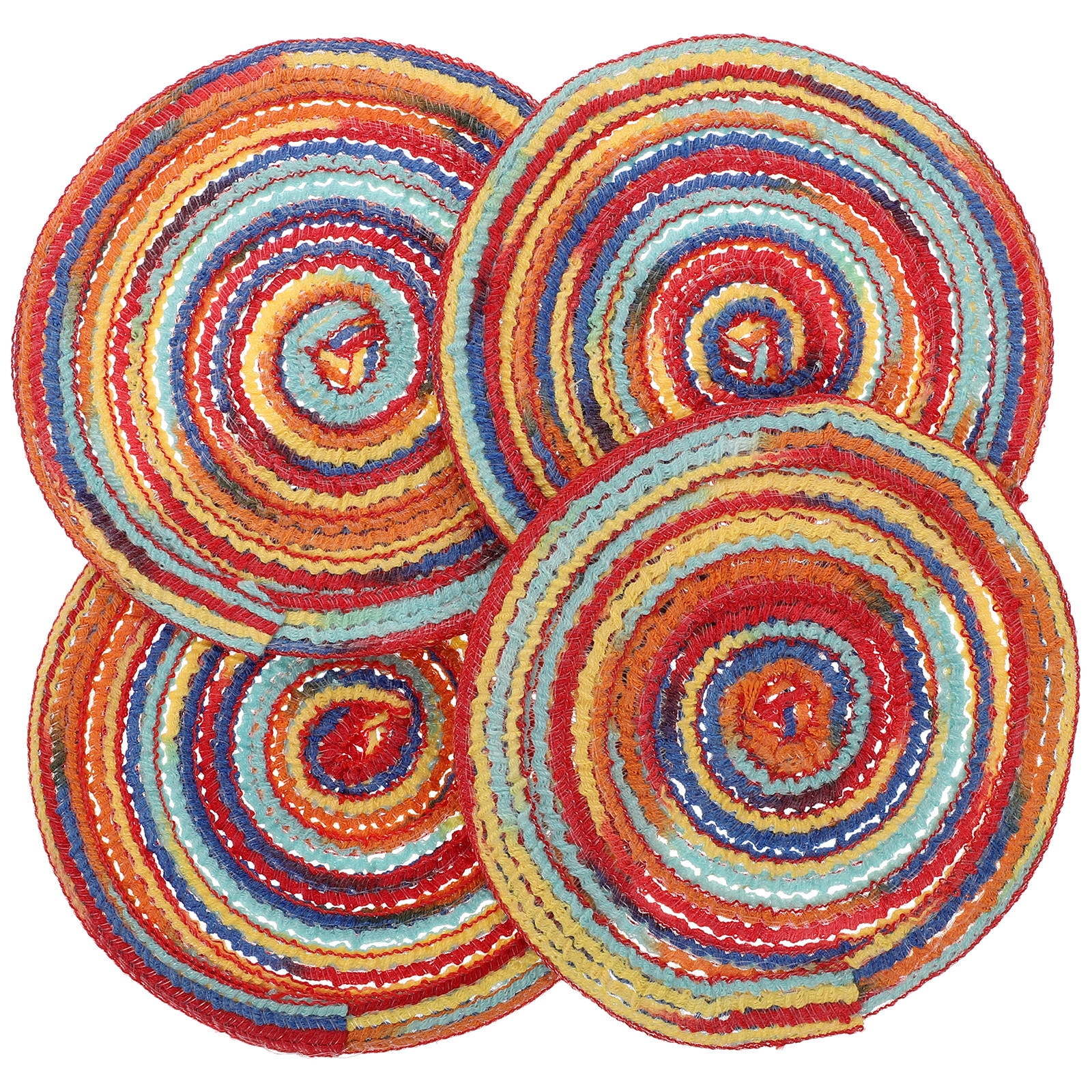 HEATSHAKING 4Set Aesthetic Kitchen Table Mats Round Placemats for Dining Table Home Decoration ...