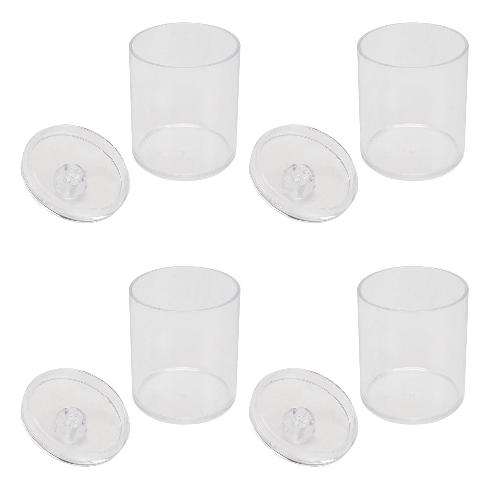 HEATSHAKING 4Set Clear Plastic Cotton Swab Holders for Home Storage ...