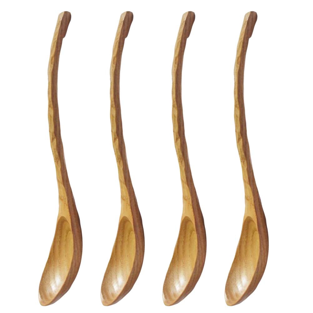 HEATSHAKING 4Set Mixing Spoons Bamboo Tortoise Shell Shape Hand Carved ...