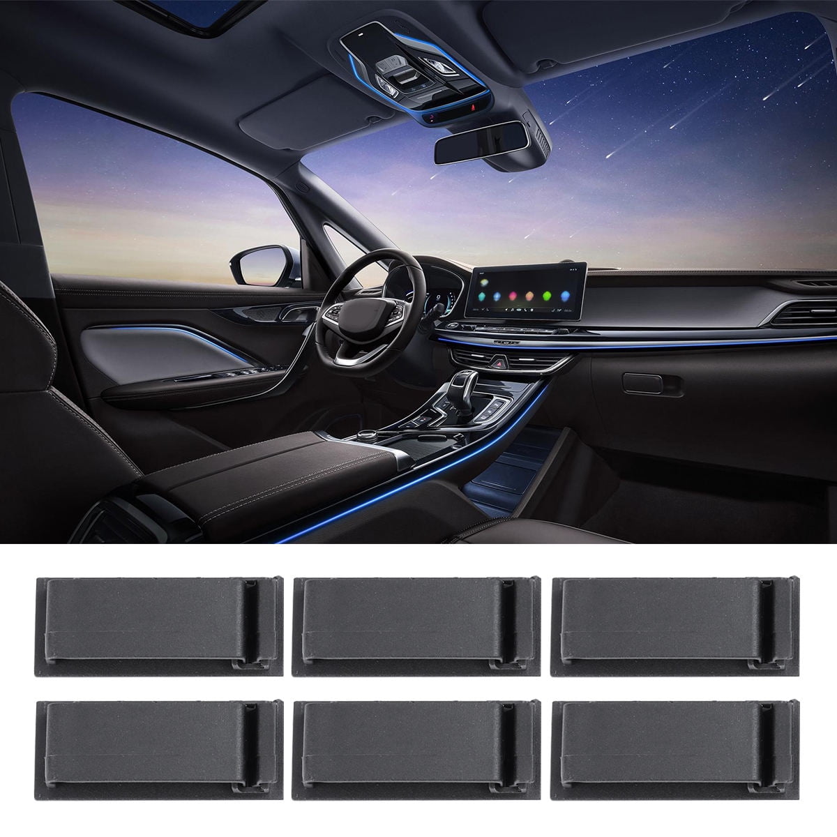 HEATSHAKING 50Pack Black Rectangular Cable Clips for Wire Management in ...