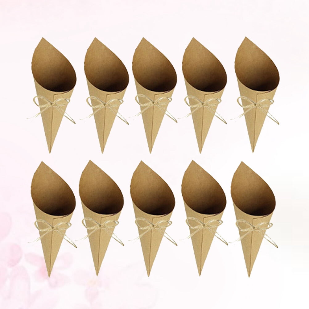 HEATSHAKING 50Pcs Conical Paper Wrappers for Confetti and Floral ...