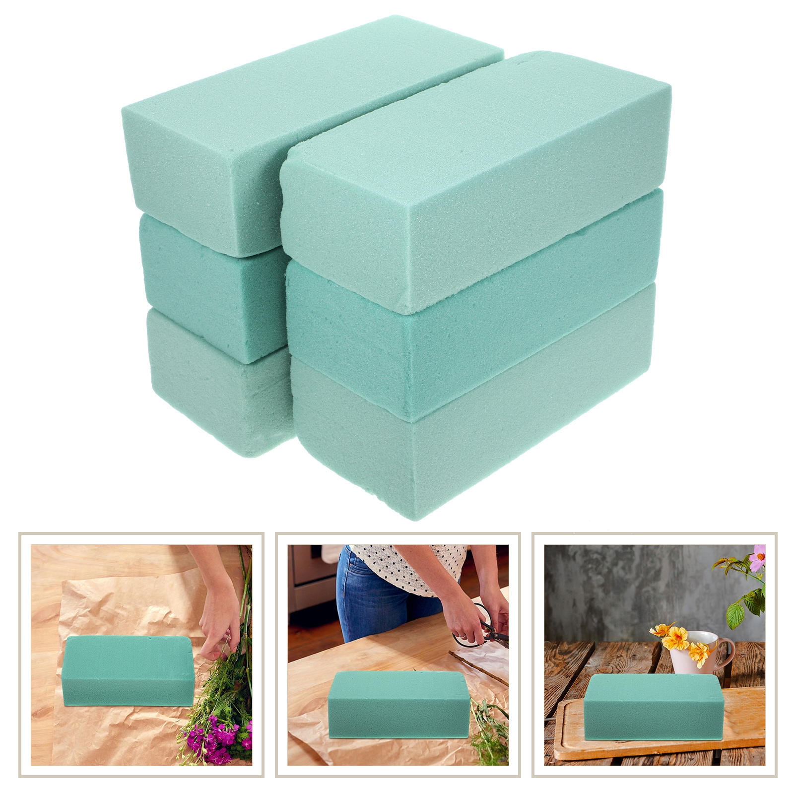 HEATSHAKING 6Pcs Rectangular Block Floral Bricks for Flower Arrangement ...