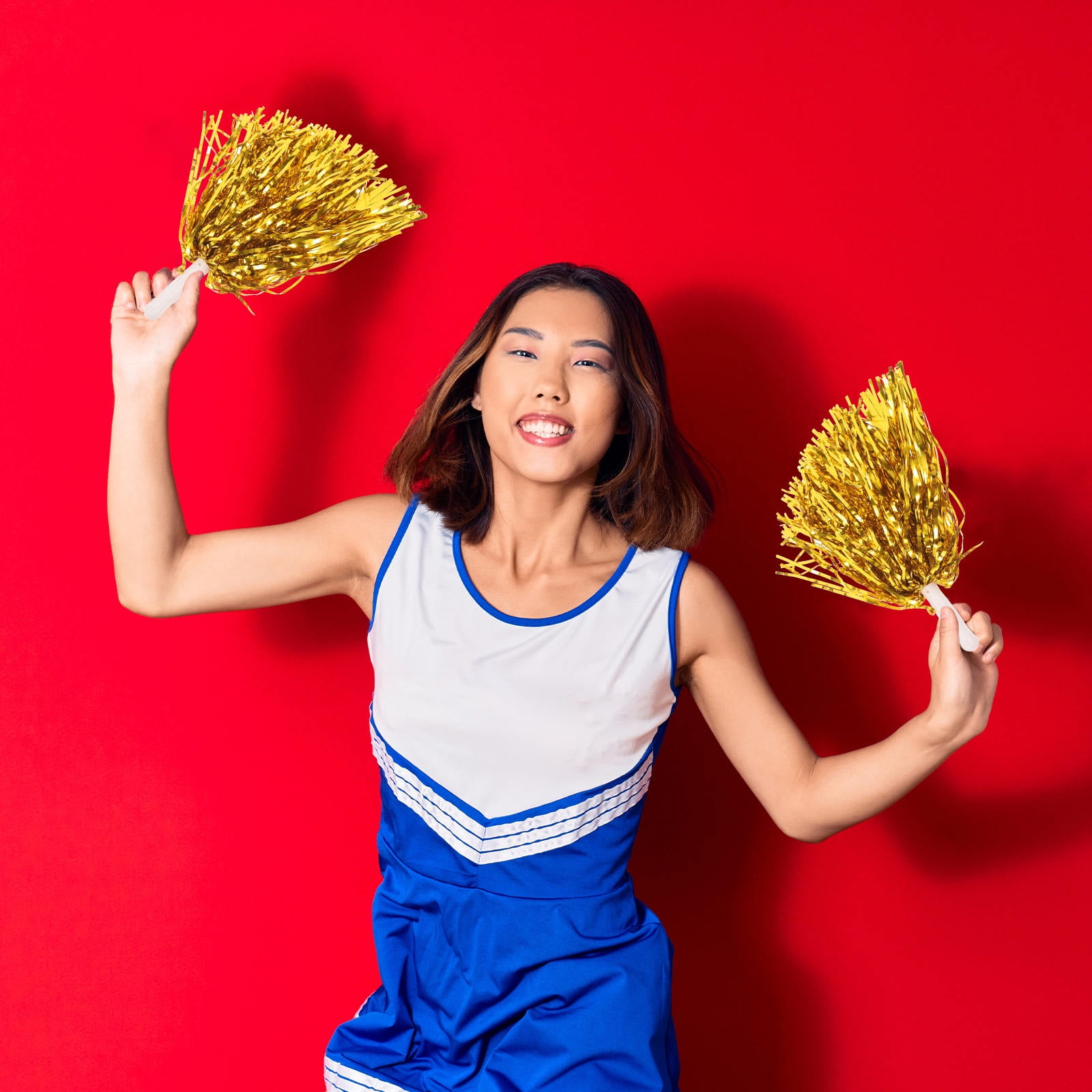 HEATSHAKING 8Pcs Cheerleading Poms for Cheerleading Supplies PE ...