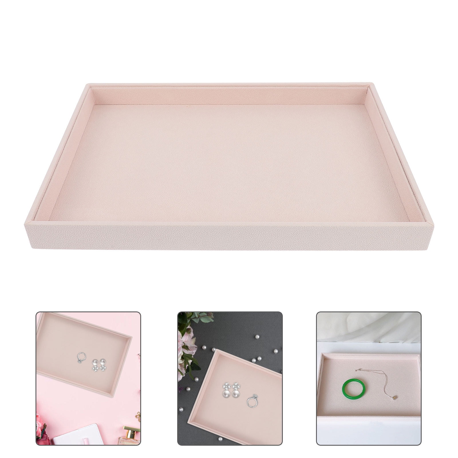 HEATSHAKING Beige Rectangular Frame Jewelry Tray 1Pack for Simple ...