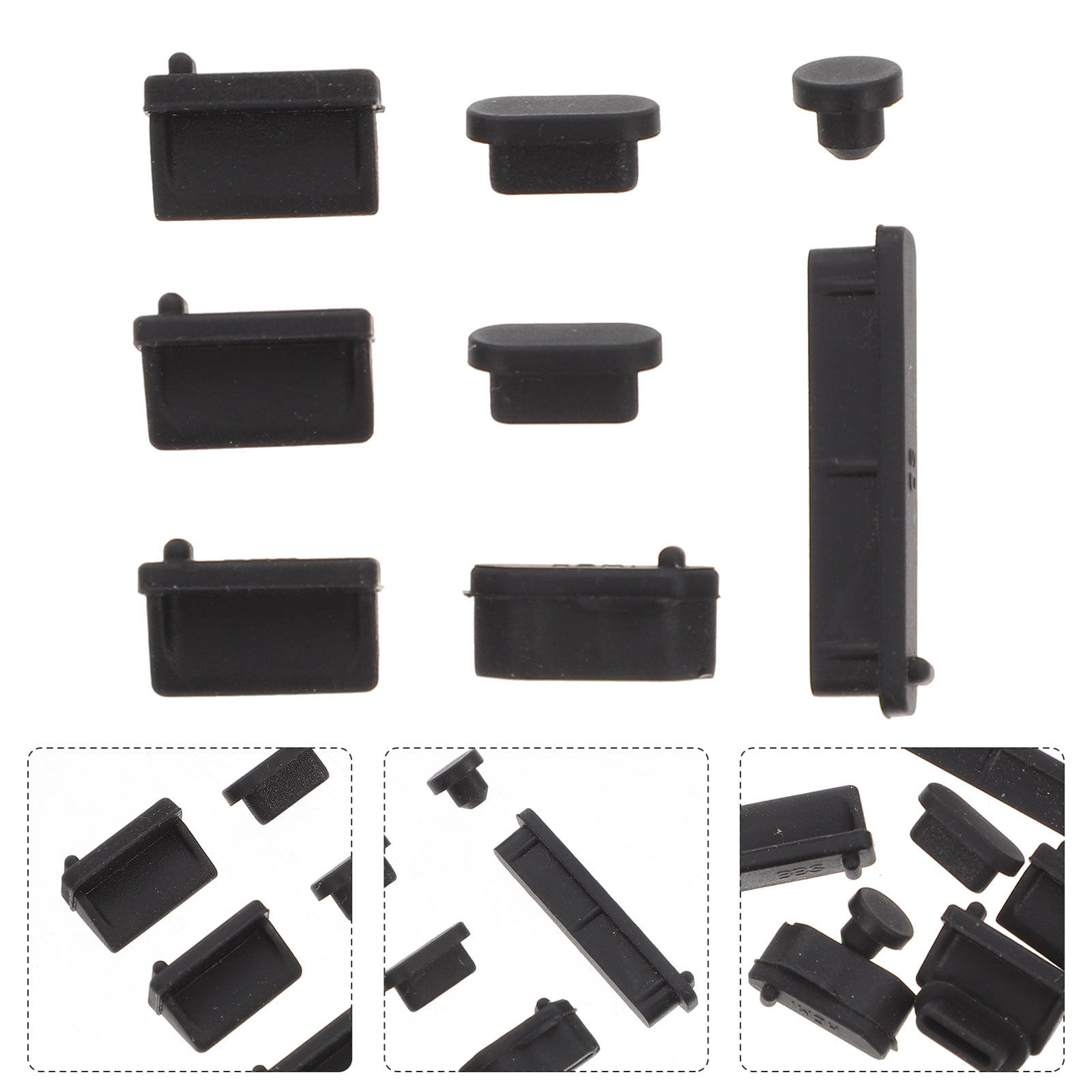 HEATSHAKING Black Silicone Port Dust Cover Set 3Sets for Laptop and ...