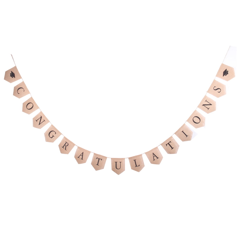 HEATSHAKING Burlap Congratulations Banner Graduation Garland Linen Jute ...