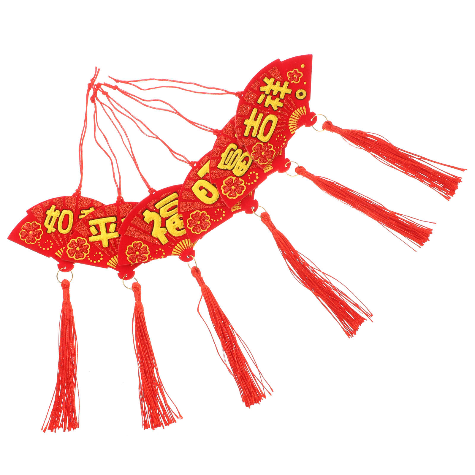 HEATSHAKING Chinese New Year Decorations with Festive Fan Shape Charms ...