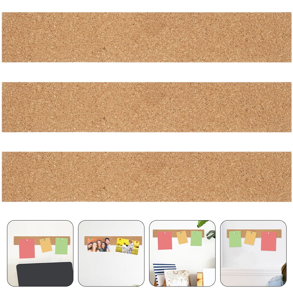 HEATSHAKING Cork Bulletin Strip 3Pcs for Message Board in Brown Color ...