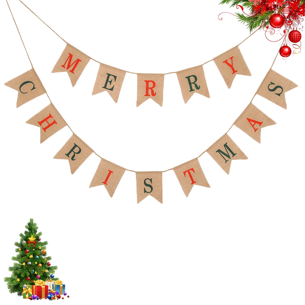 HEATSHAKING Festive Design 1 Set Burlap Banner Swallowtail Shaped For ...