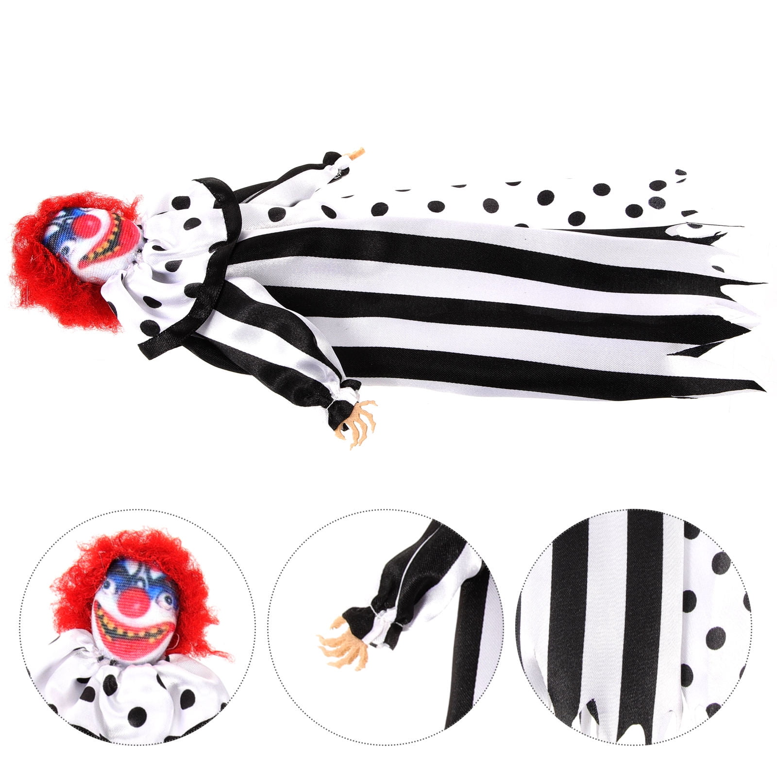 HEATSHAKING Hanging Clown Doll Scary Props for Home Decor 1Set 25x9cm ...