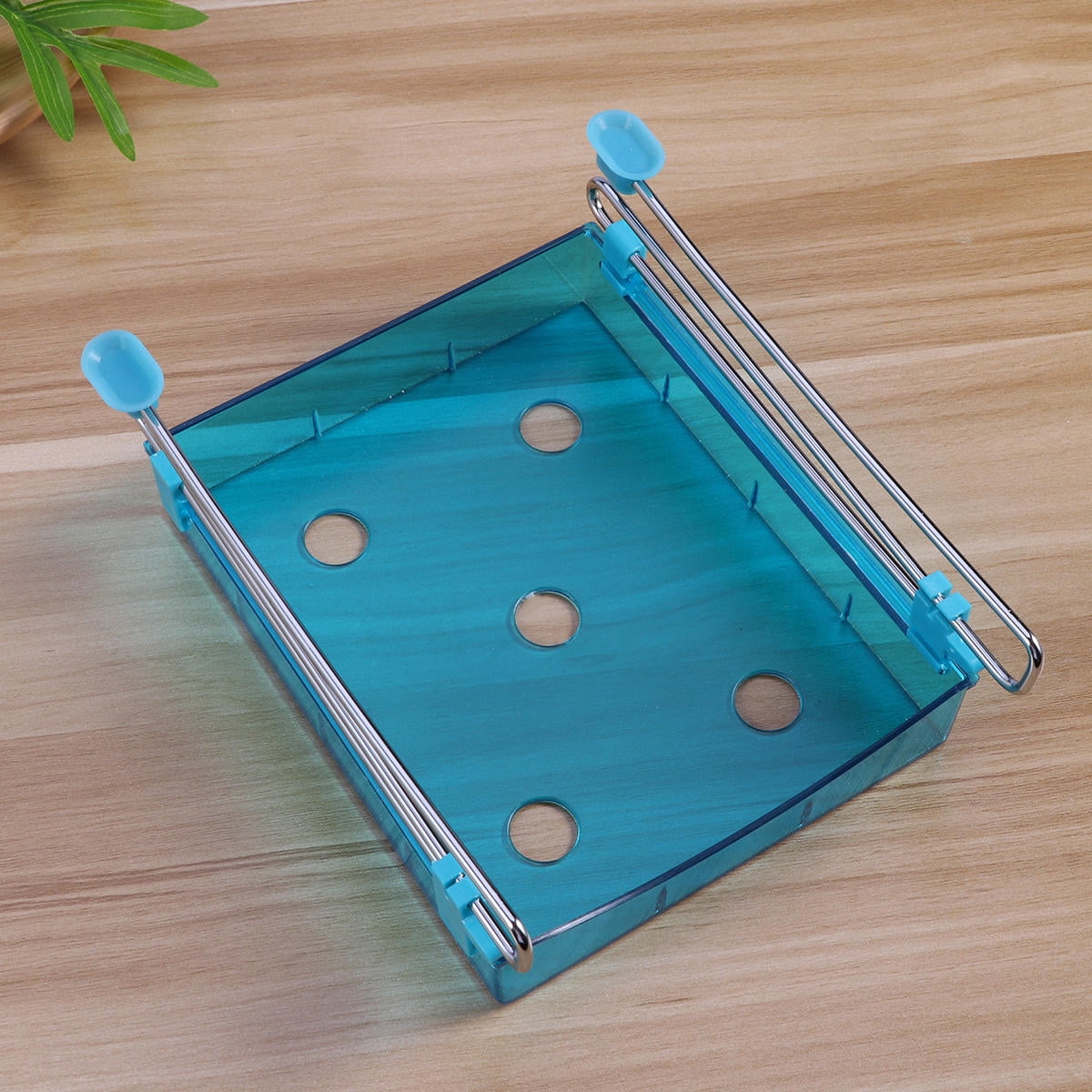 HEATSHAKING Kitchen Storage Rack 1Set Blue Plastic Stainless Steel ...