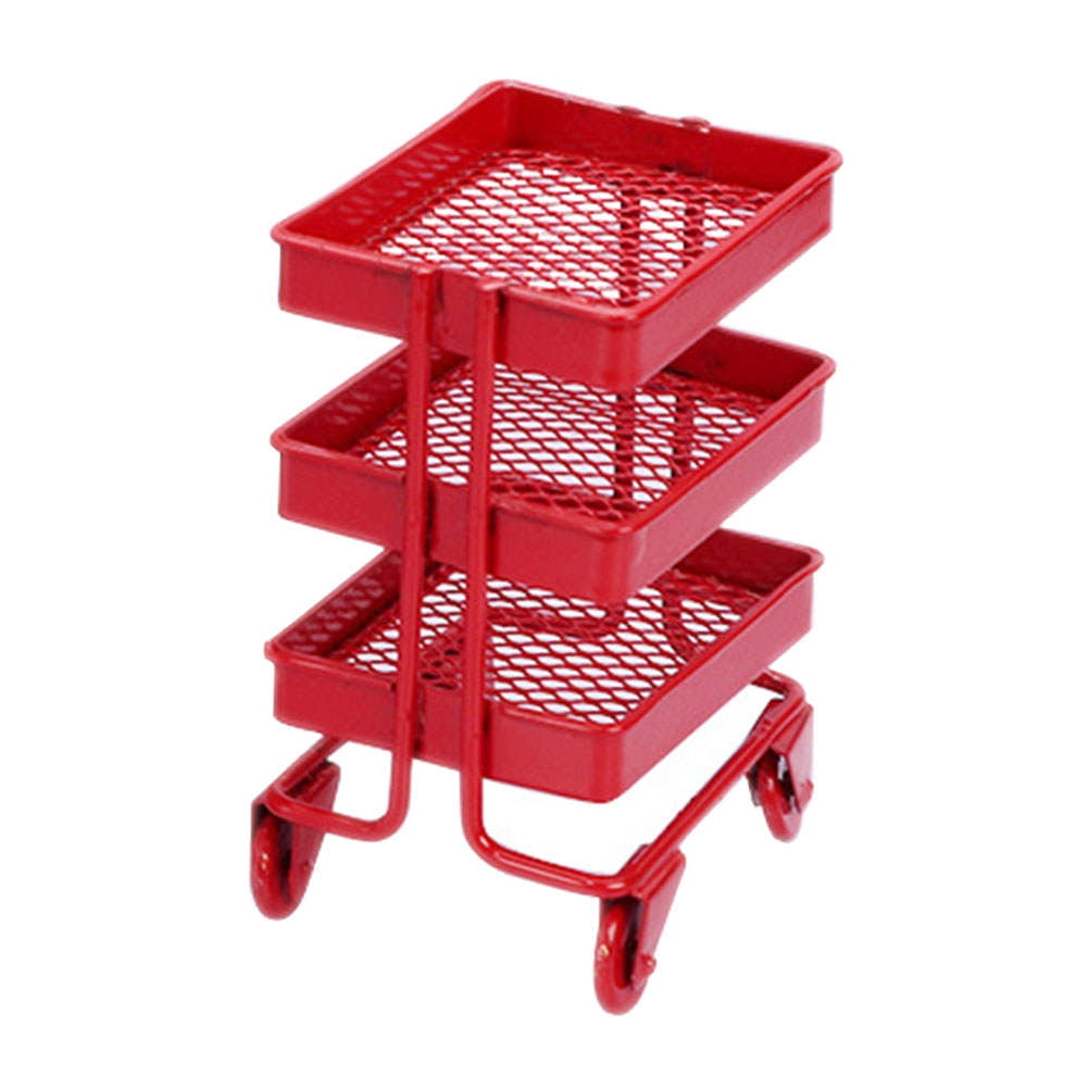 HEATSHAKING Miniature Storage Dollhouse Rack 1Pack Iron Movable Trolley ...