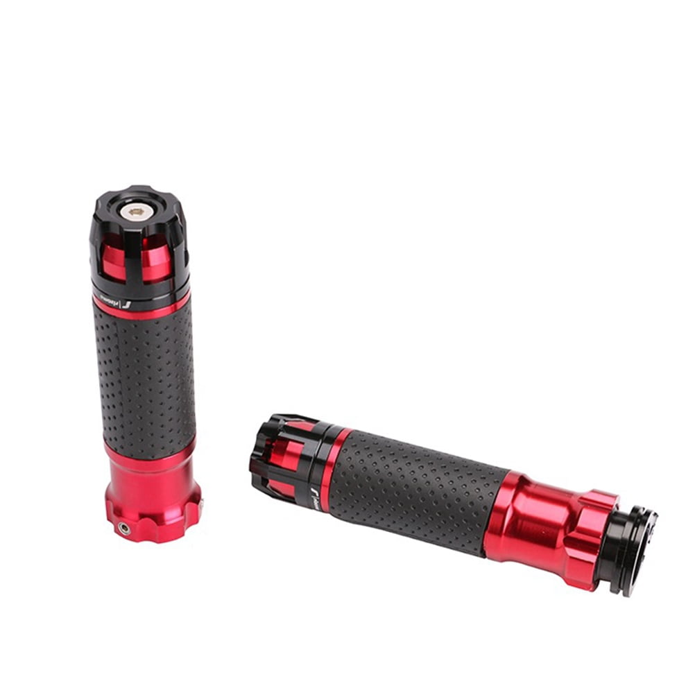 HEATSHAKING Motorcycle Rubber Hand Grips Cover 2Pcs Set Cylindrical Red ...