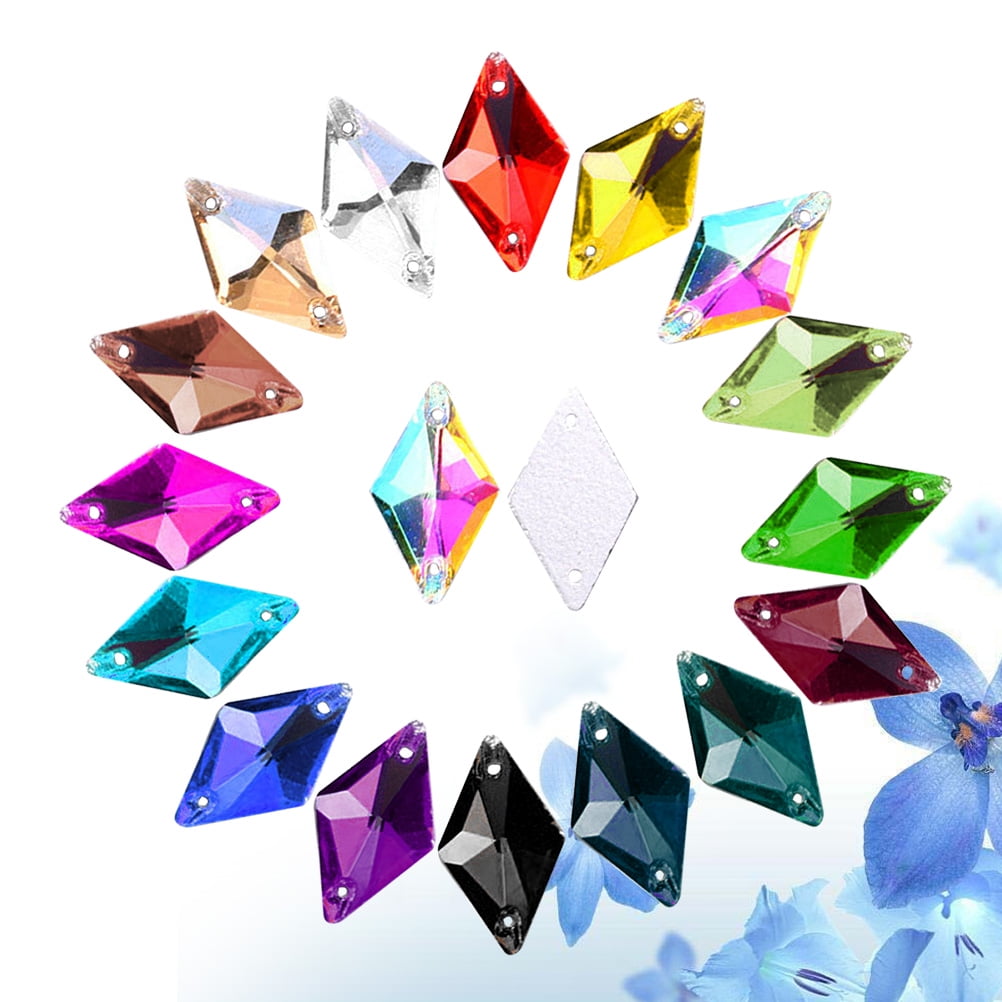 HEATSHAKING Rhombus Crystals for Clothes 28Pcs Glass Rhinestones for ...