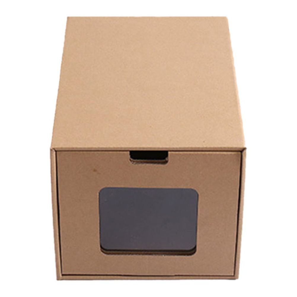 HEATSHAKING Shoes Storage Boxes 1Pack Khaki Thickened Paper Drawer Type ...