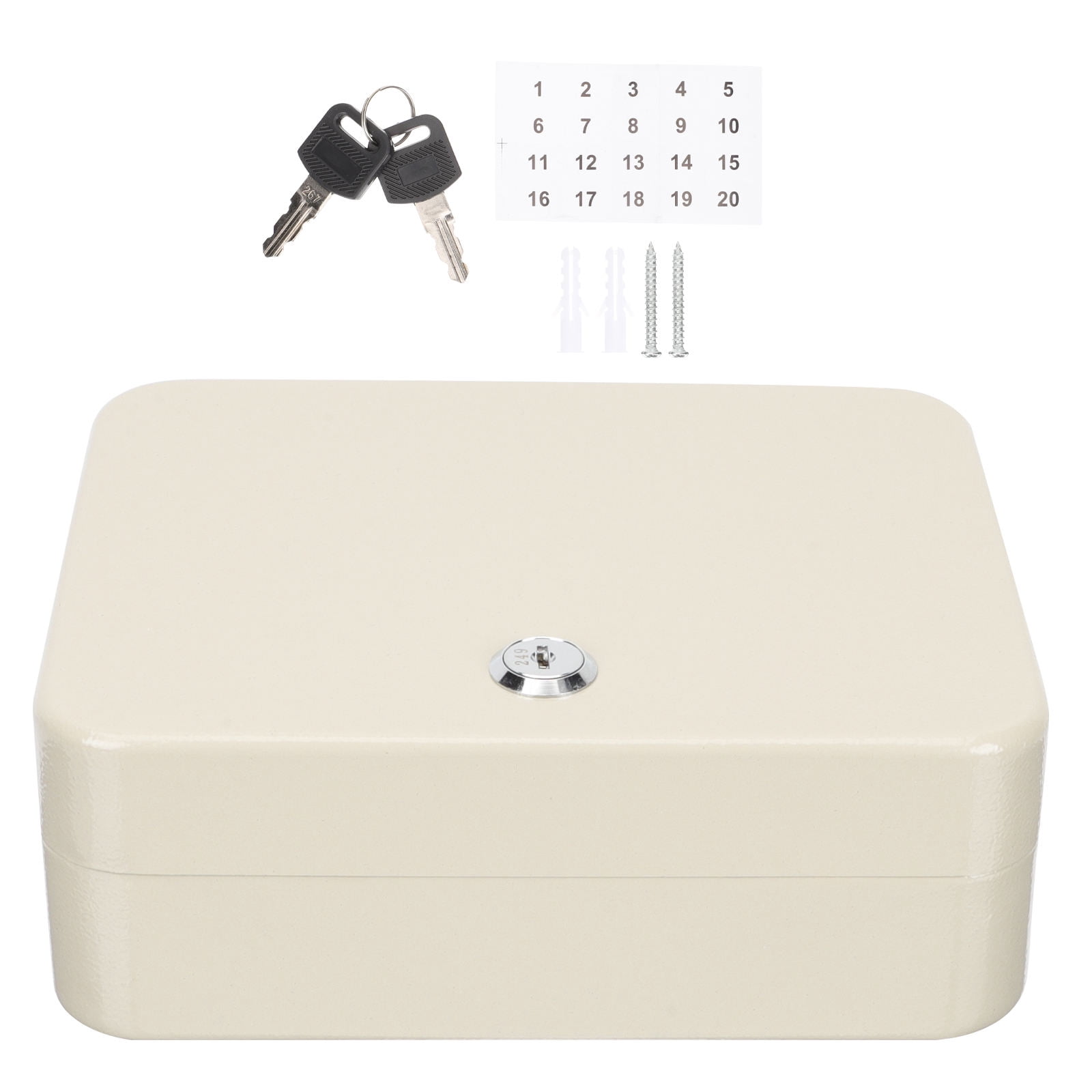 HEATSHAKING Wall Key Box Key Management Organizer 1 Set Iron White ...