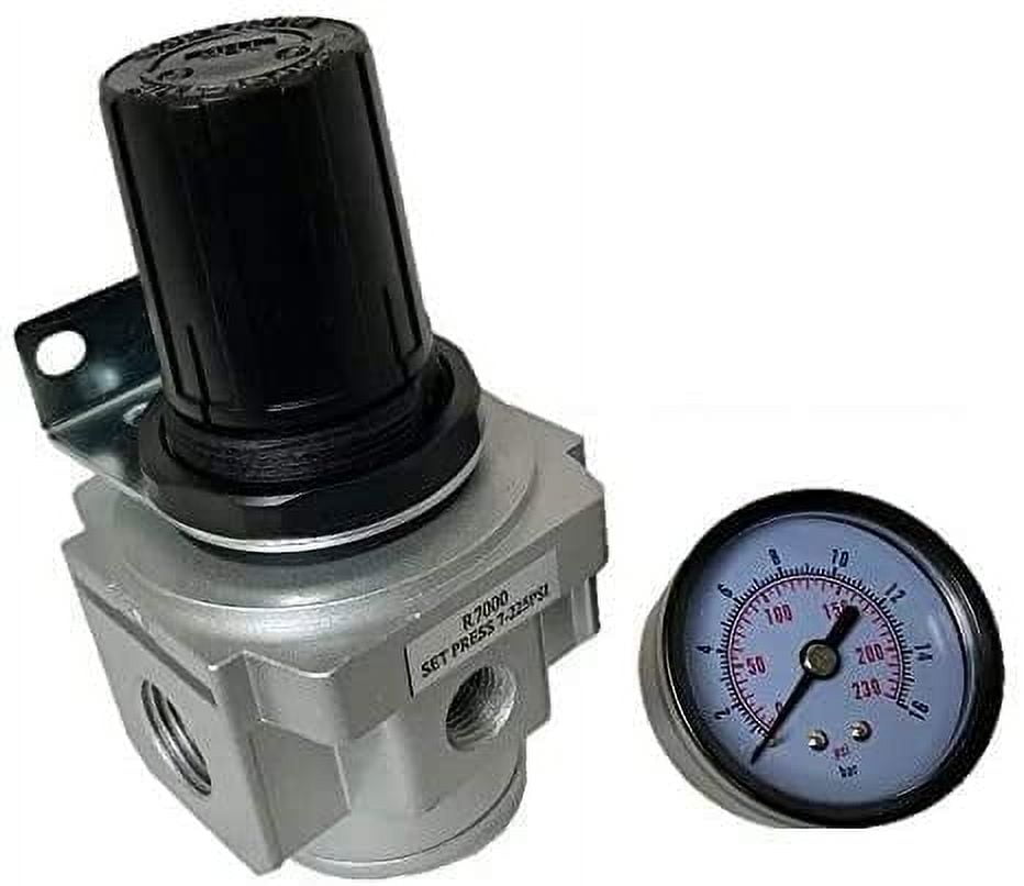 HEAVY DUTY HIGH FLOW COMPRESSED AIR PRESSURE REGULATOR 7-225psi (1 ...