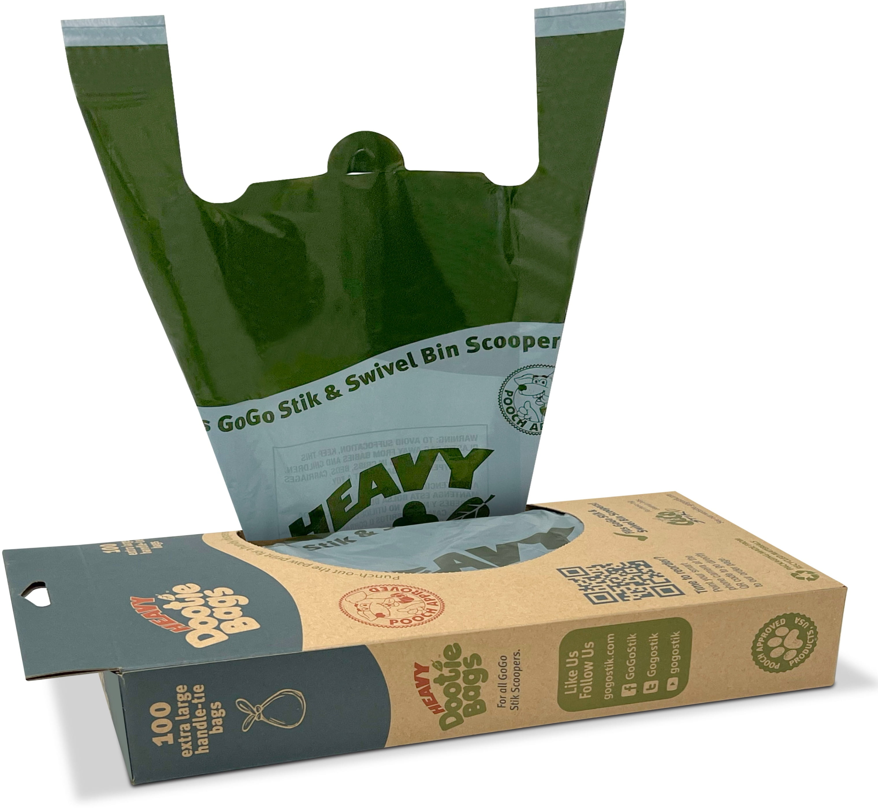 HEAVY Dootie Bags® VERY LARGE Dog and Cat Waste Poop Bags. 100 Count ...