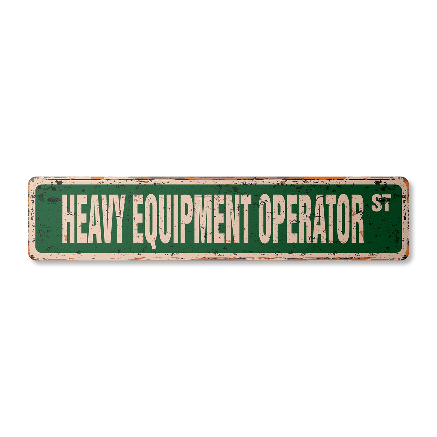 HEAVY EQUIPMENT OPERATOR Vintage Aluminum Street Sign tractors crane ...