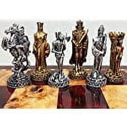 HEAVY Medieval Times Pewter METAL Chess Men Set Antique Finish- NO ...