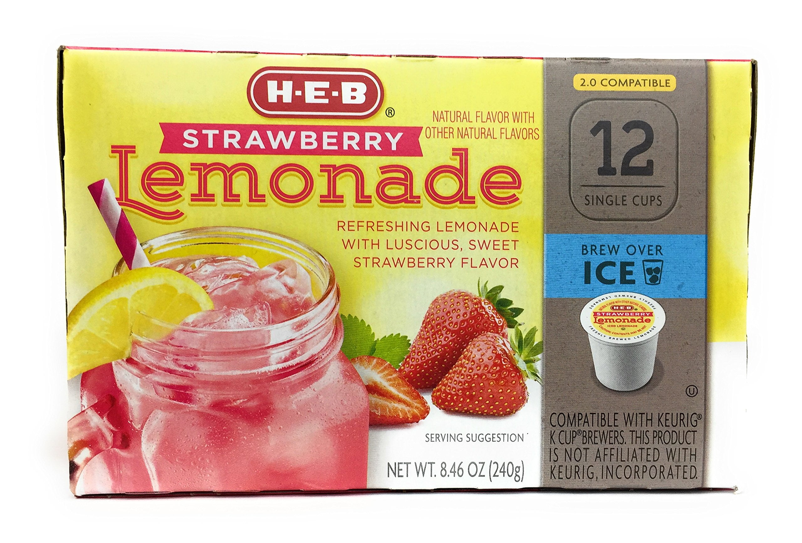 HEB Brew Over Ice, Strawberry Lemonade Single Serve Cups compatible ...
