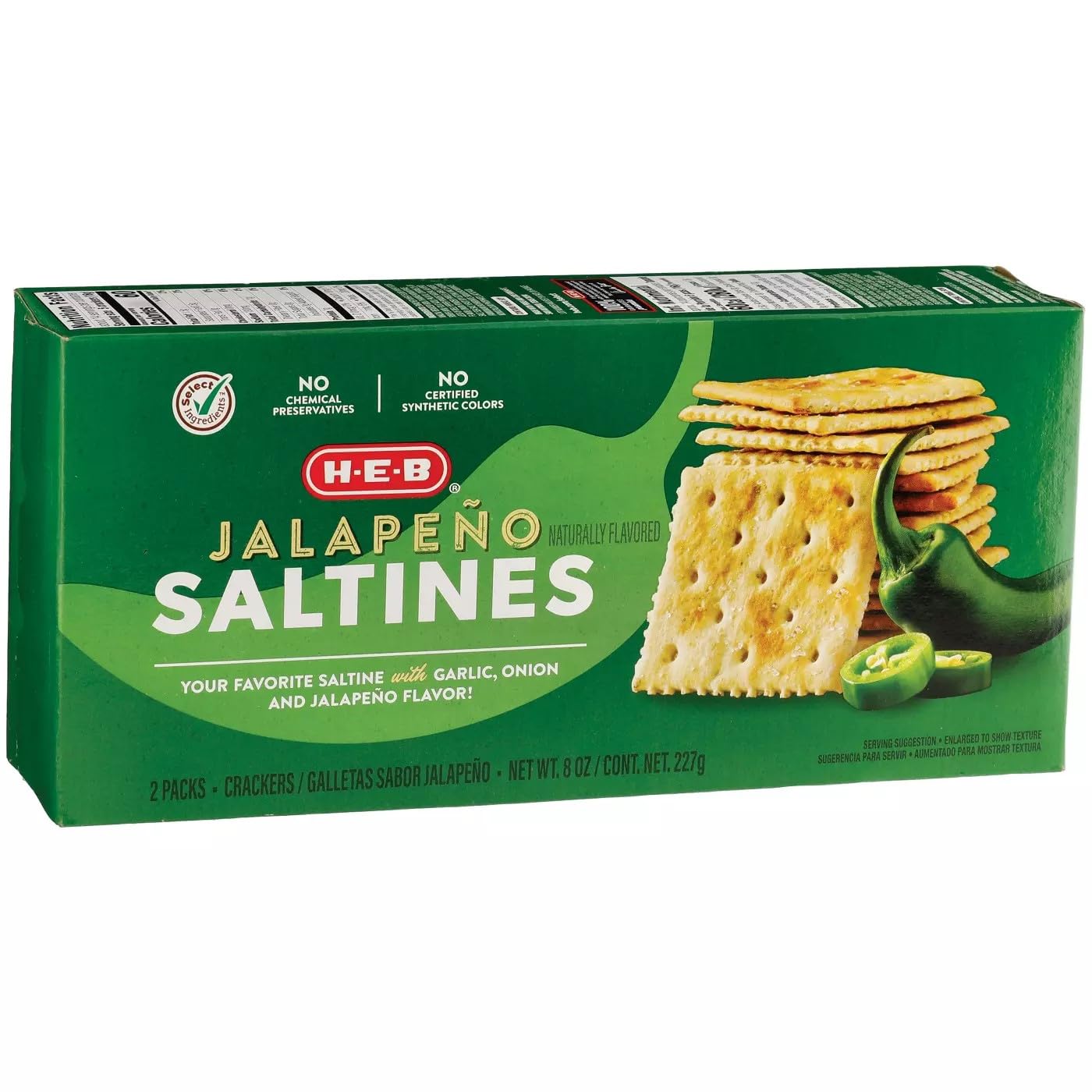 HEB H‑E‑B Jalapeno Saltine MZF22 Crackers 8 oz 2 pack - Walmart.com
