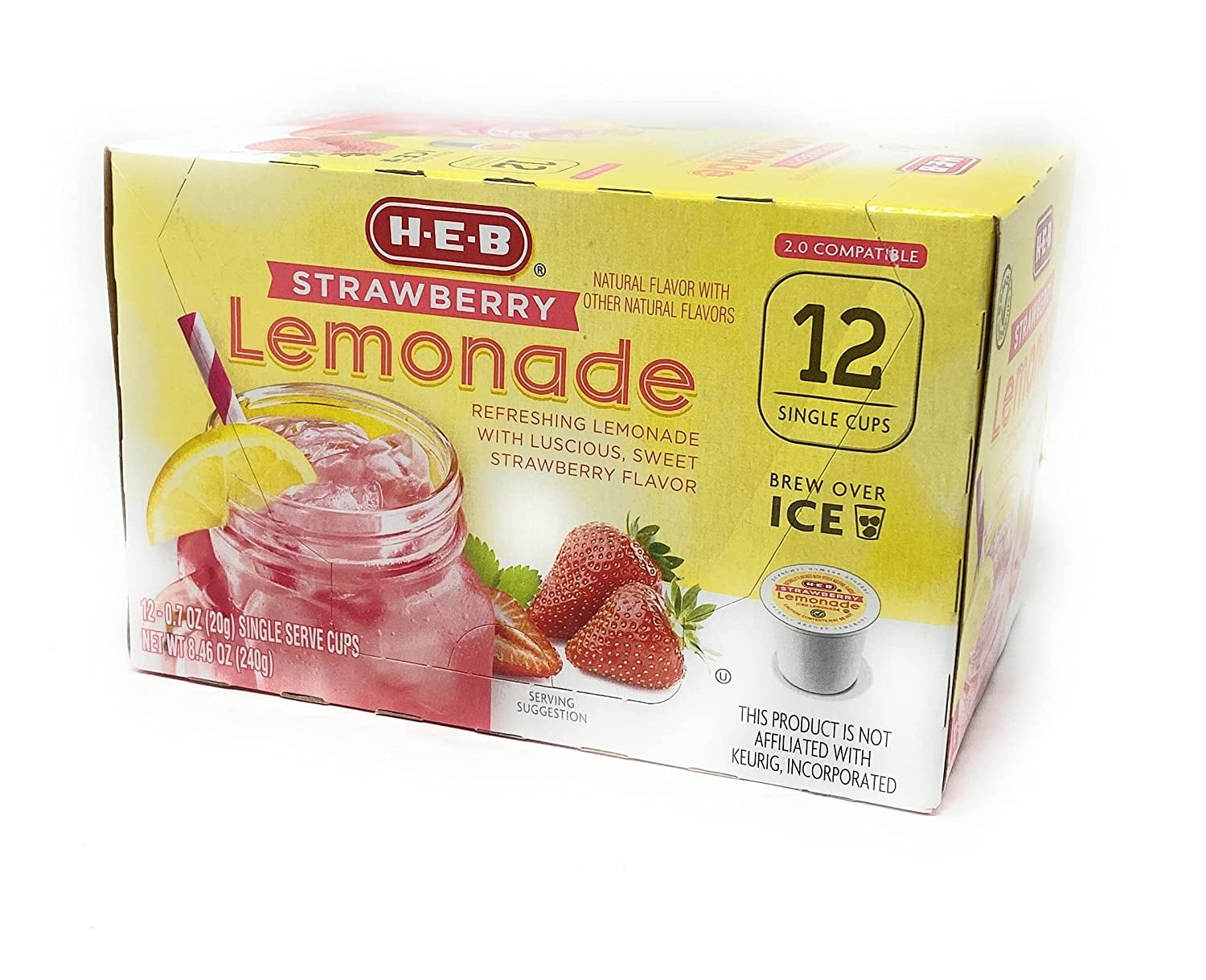 HEB Strawberry Lemonade Flavor Single Serve Pods - 12 count - Walmart.com