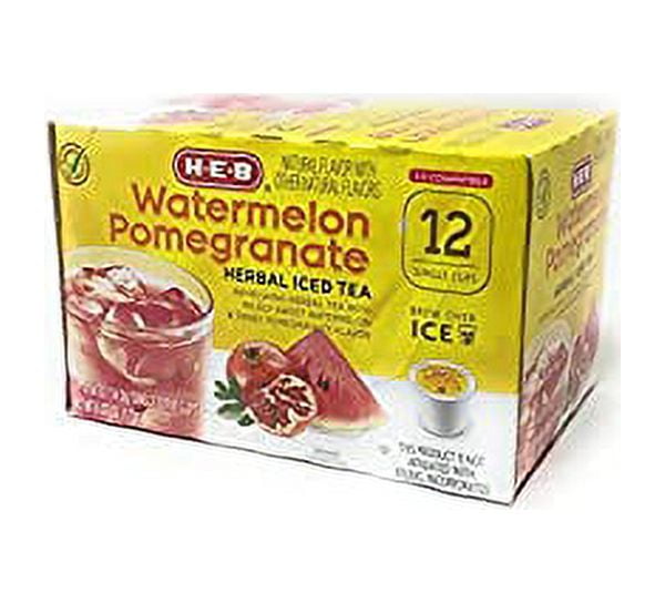 H-E-B, Watermelon Pomegranate Herbal Ice Tea Pods, 12 count - Walmart.com
