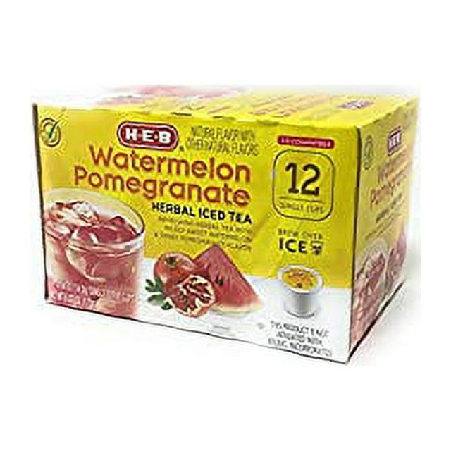 HEB Watermelon Pomegranate Herbal Ice Tea Single Serve Pods - 12 count ...