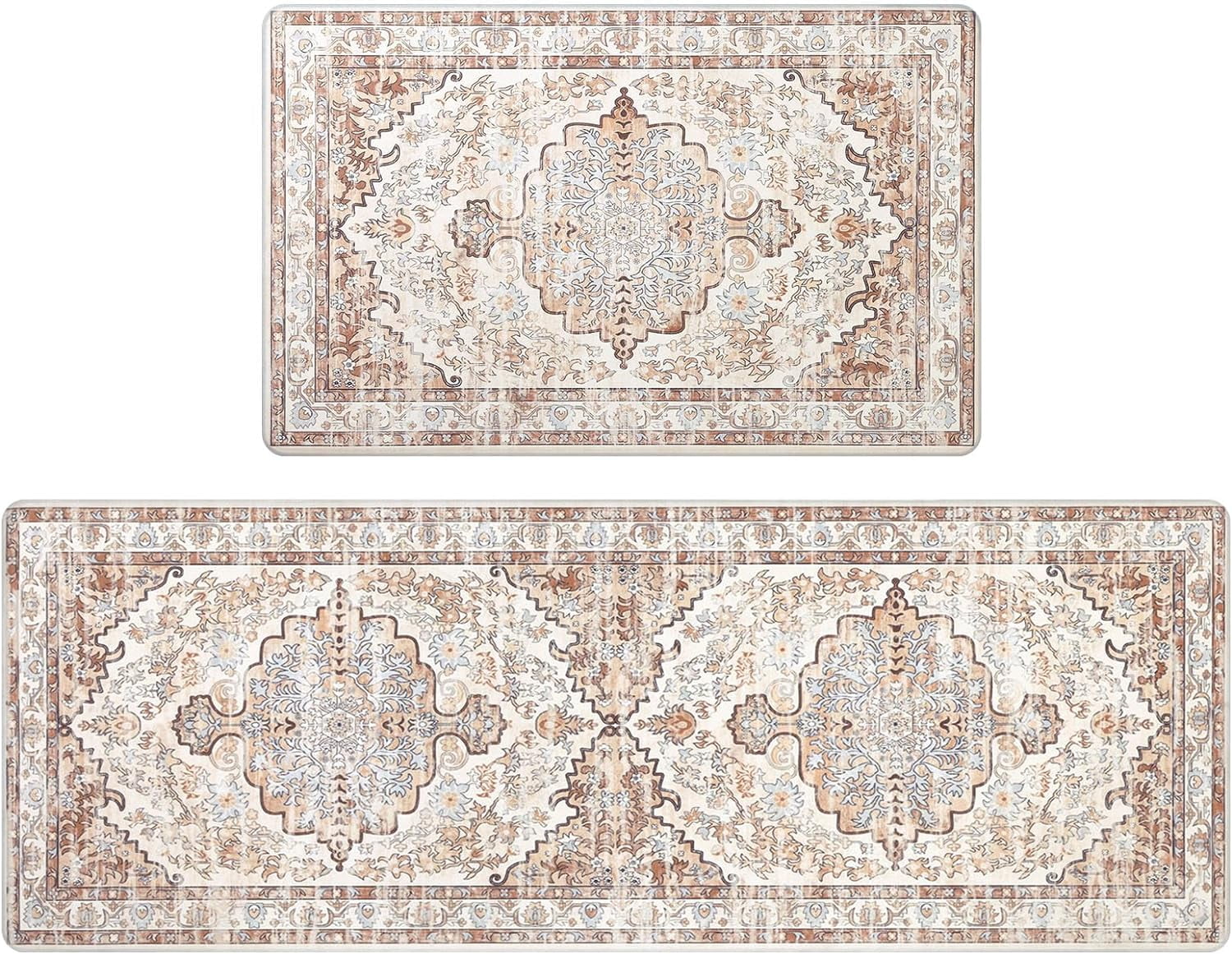 HEBE Cushioned Kitchen Rug Sets 2 Piece Anti Fatigue Comfort Kitchen ...