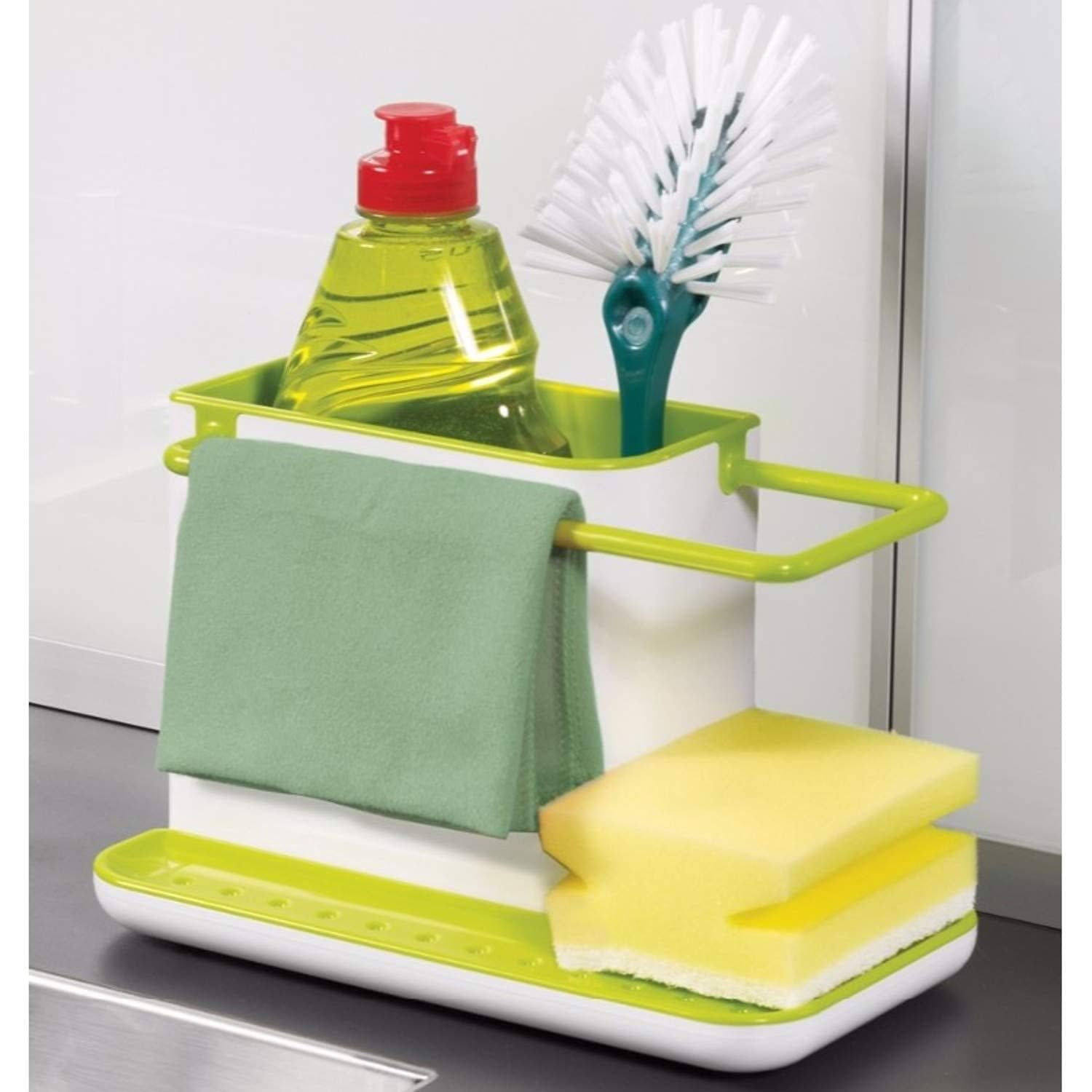 HEBEZON 3 in 1 Kitchen Stands Sink Organizer Dish Drainer Soap Dishwasher Liquid Scrubber Sponge ...