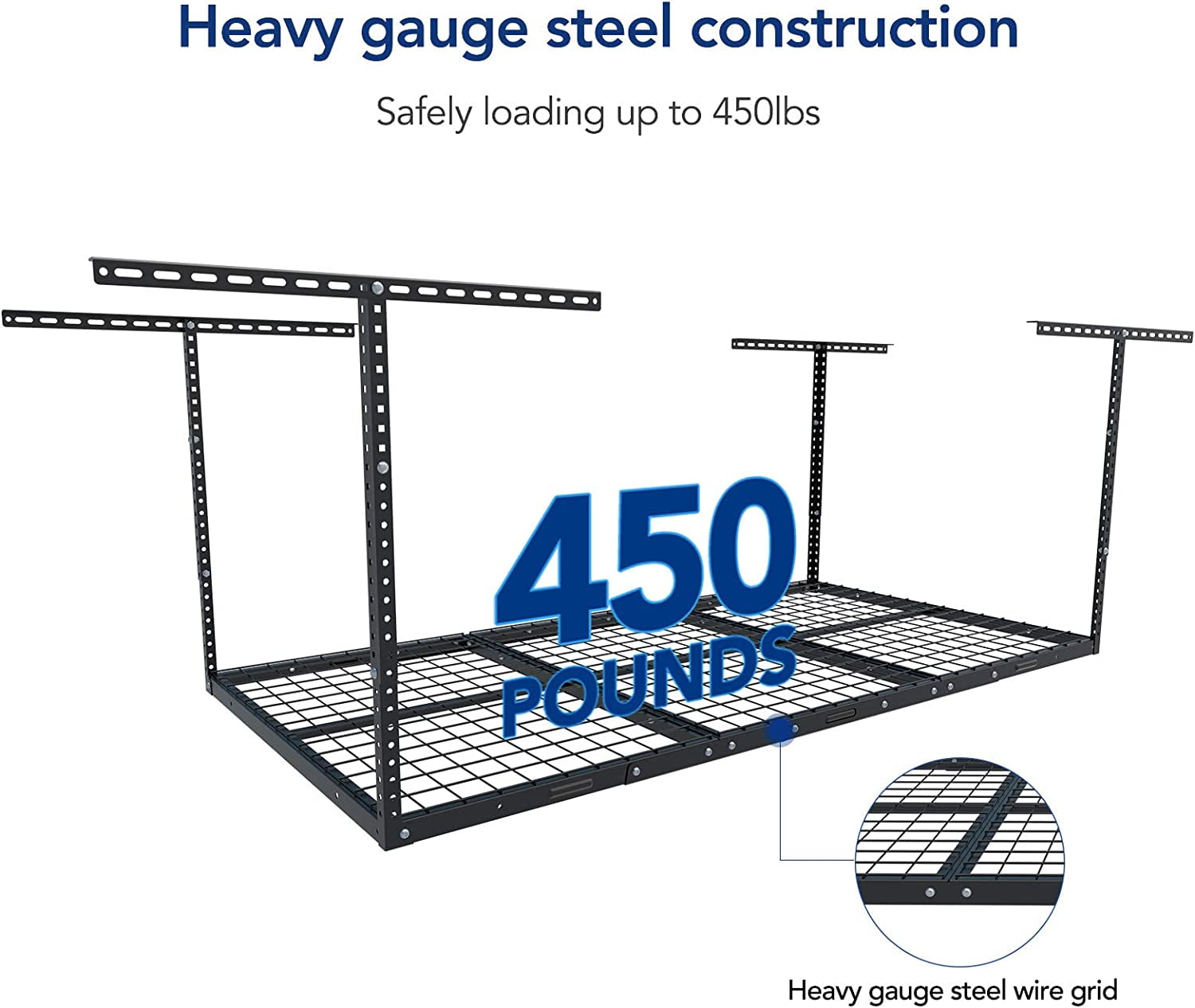 HECASA Heavy Duty Metal Garage Overhead Storage Rack, 3FT X 6FT Ceiling ...