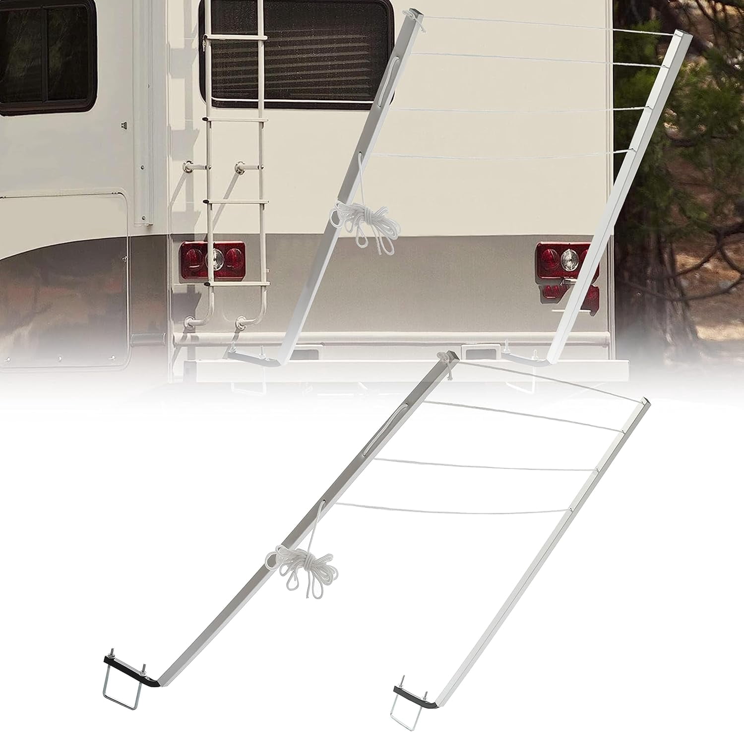 HECASA 48" Clothesline 4" Square RV Bumpers Mounted Fit RV Camper ...
