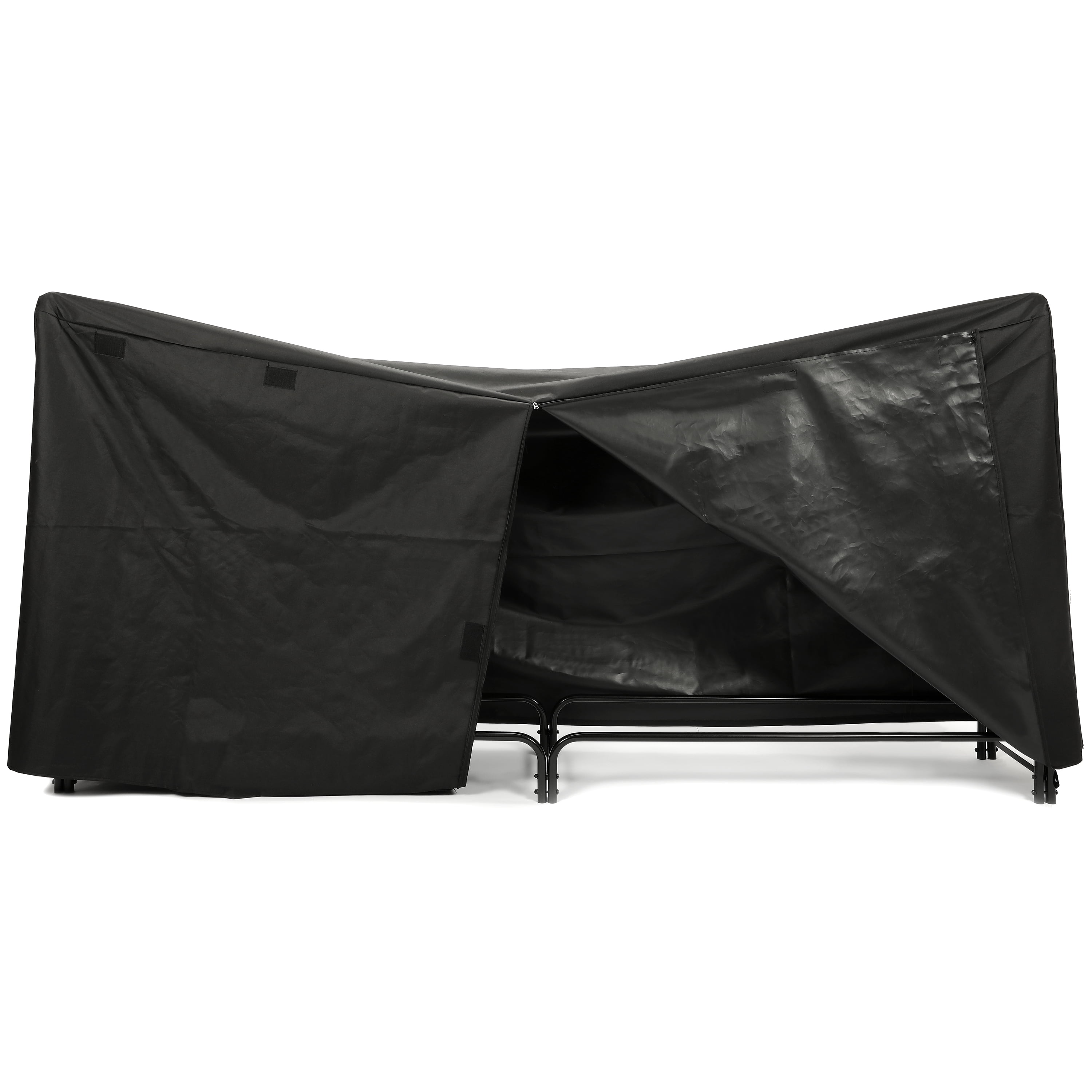 HECASA 8ft Firewood Rack w/PVC Waterproof Covers Log Holder Storage ...