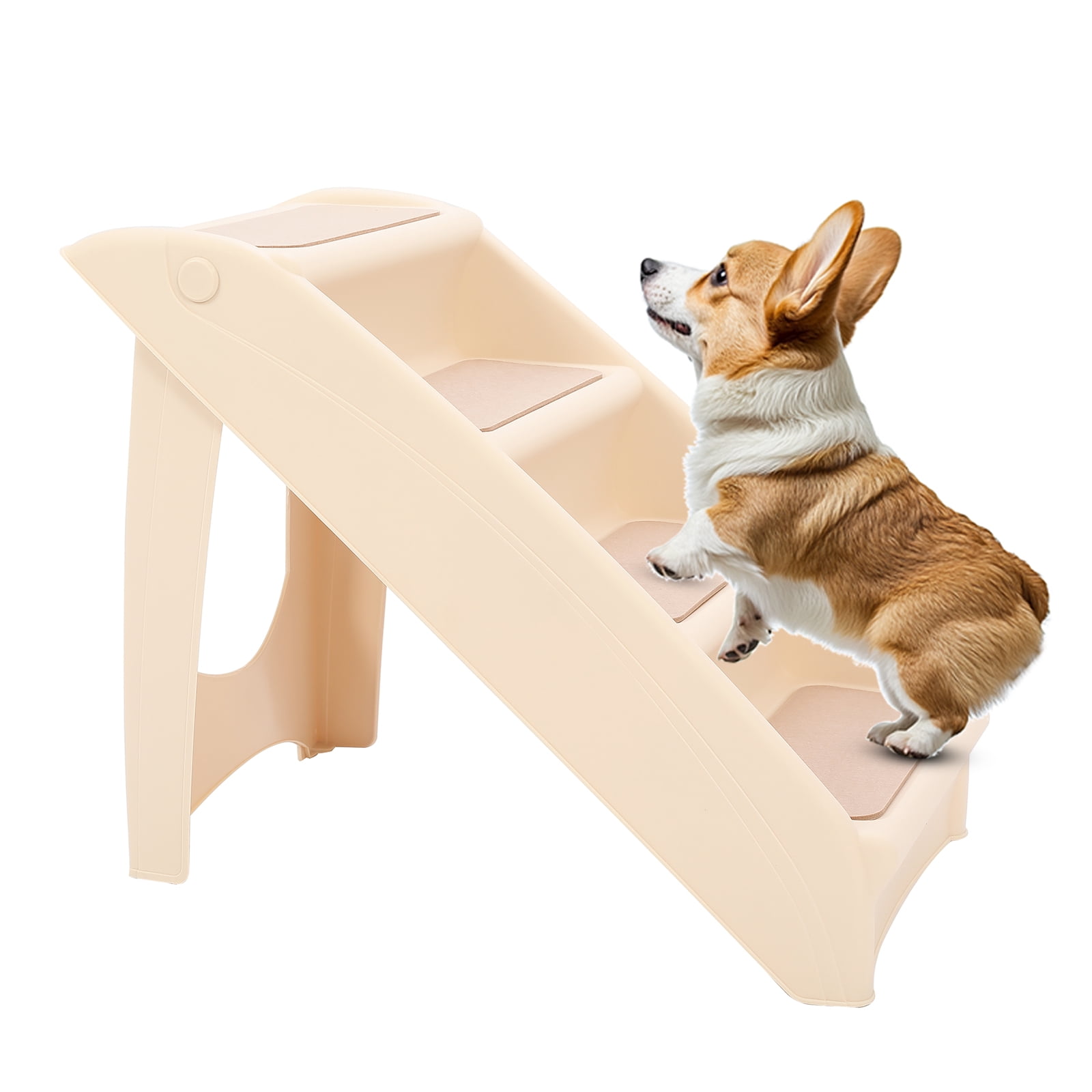 HECASA Collapsible 4-Step Pet Stairs, Dog Ladder Ramp with Support ...